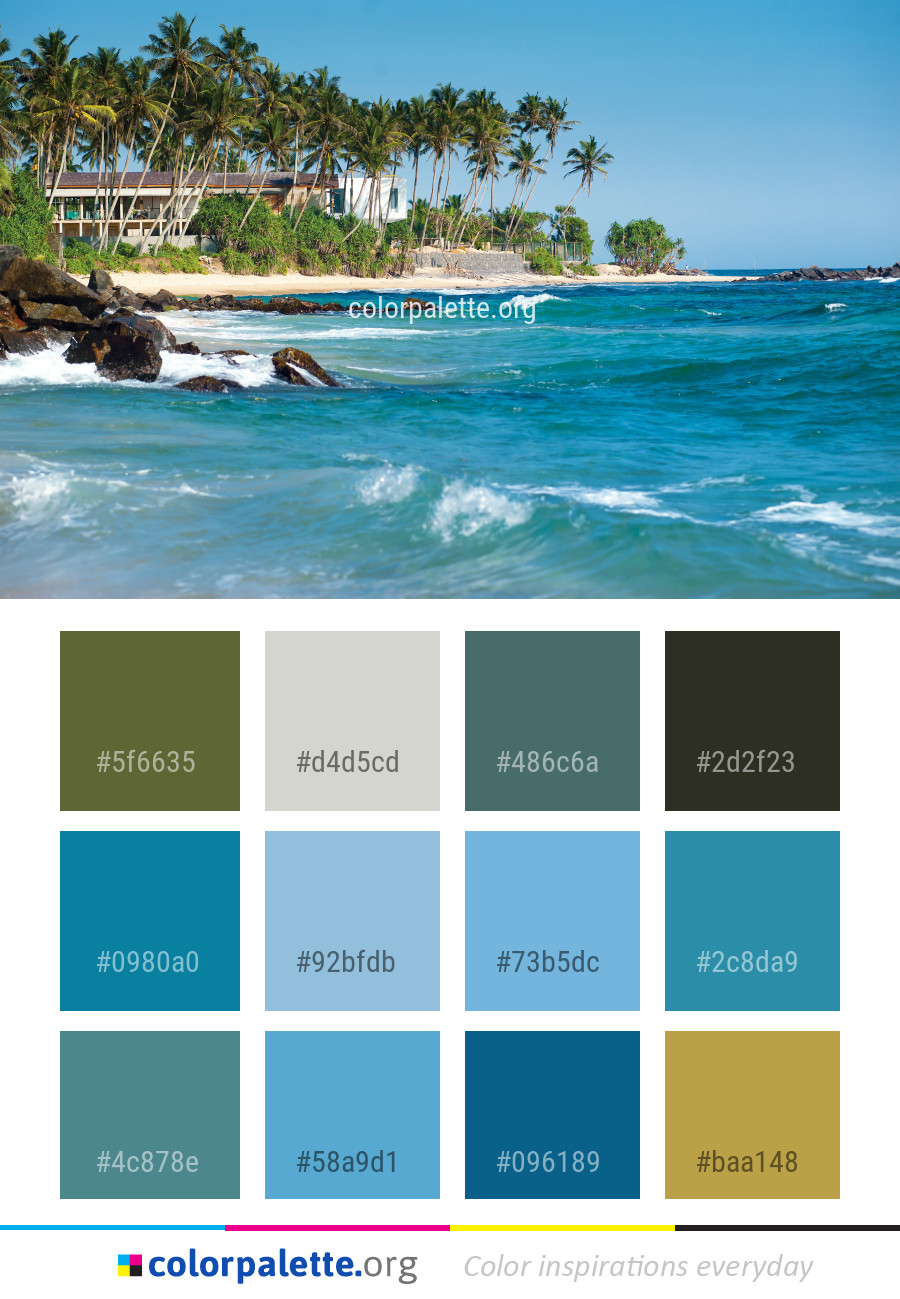 Sea Body Of Water Coastal And Oceanic Landforms Color Palette ...