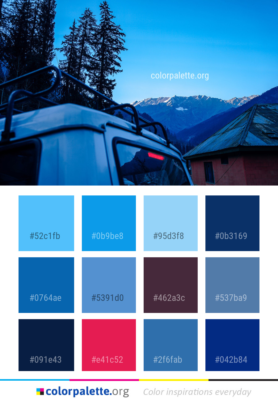 Sky Mountainous Landforms Blue Color Palette | colorpalette.org