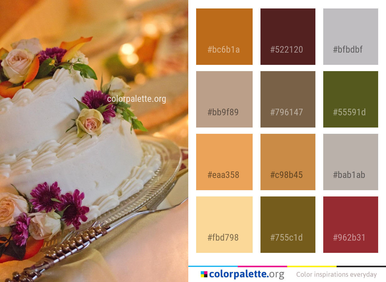 Wedding Cake Buttercream Decorating Color Palette | colorpalette.org